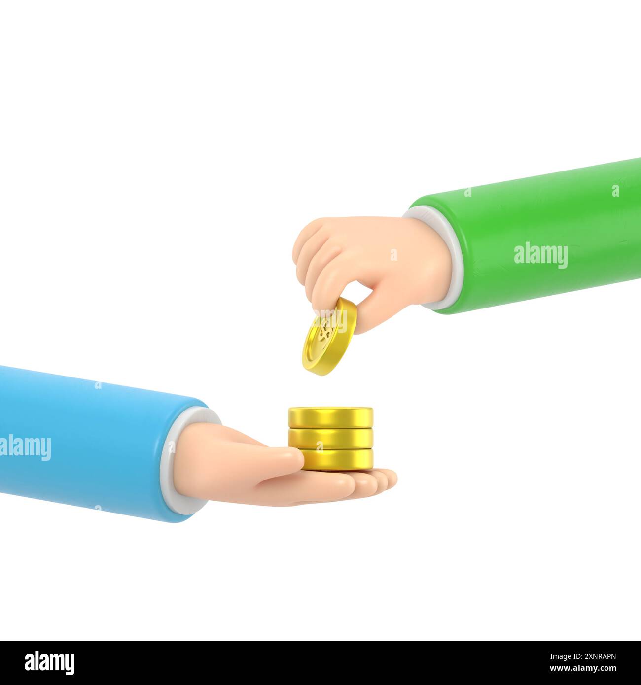 Cartoon Gesture Icon Mockup.3d Icon black hand giving coins. Money ...