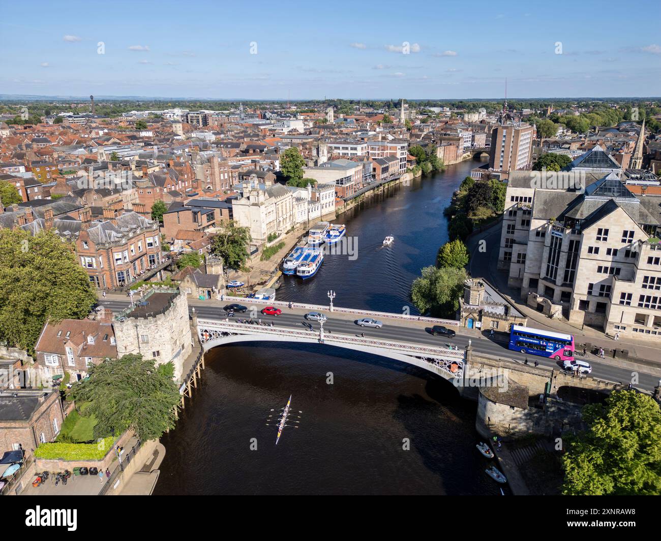 River Ouse and Lendal Bridge in center of city of York, North Yorkshire ...