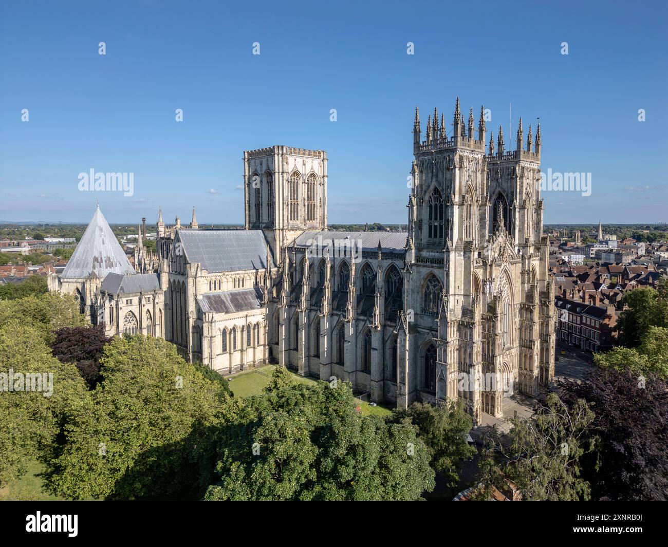 Aerial close up of York Minster, North Yorkshire, England Stock Photo ...
