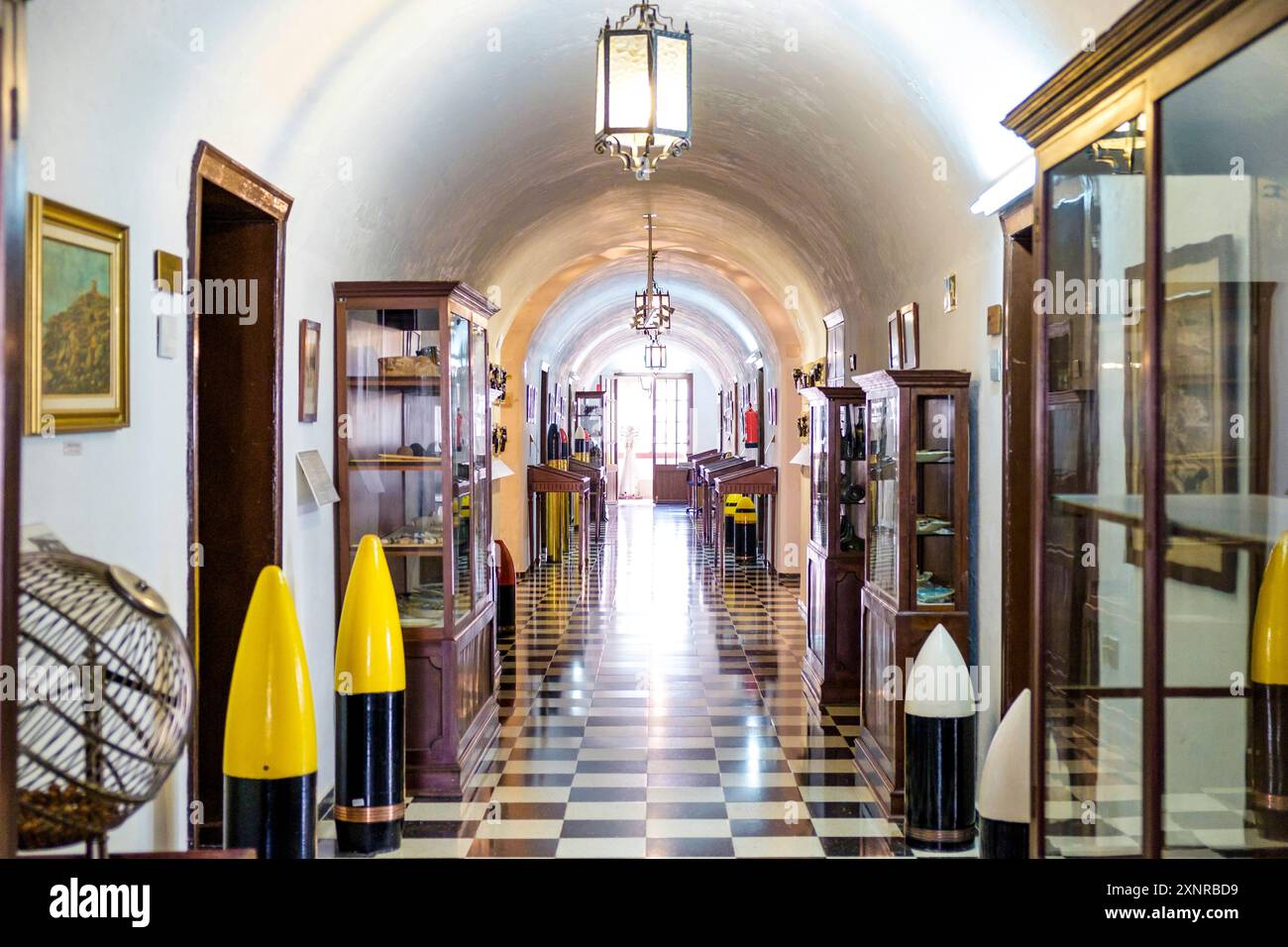 Military Museum of Menorca, old barracks of Cala Corb, central square ...