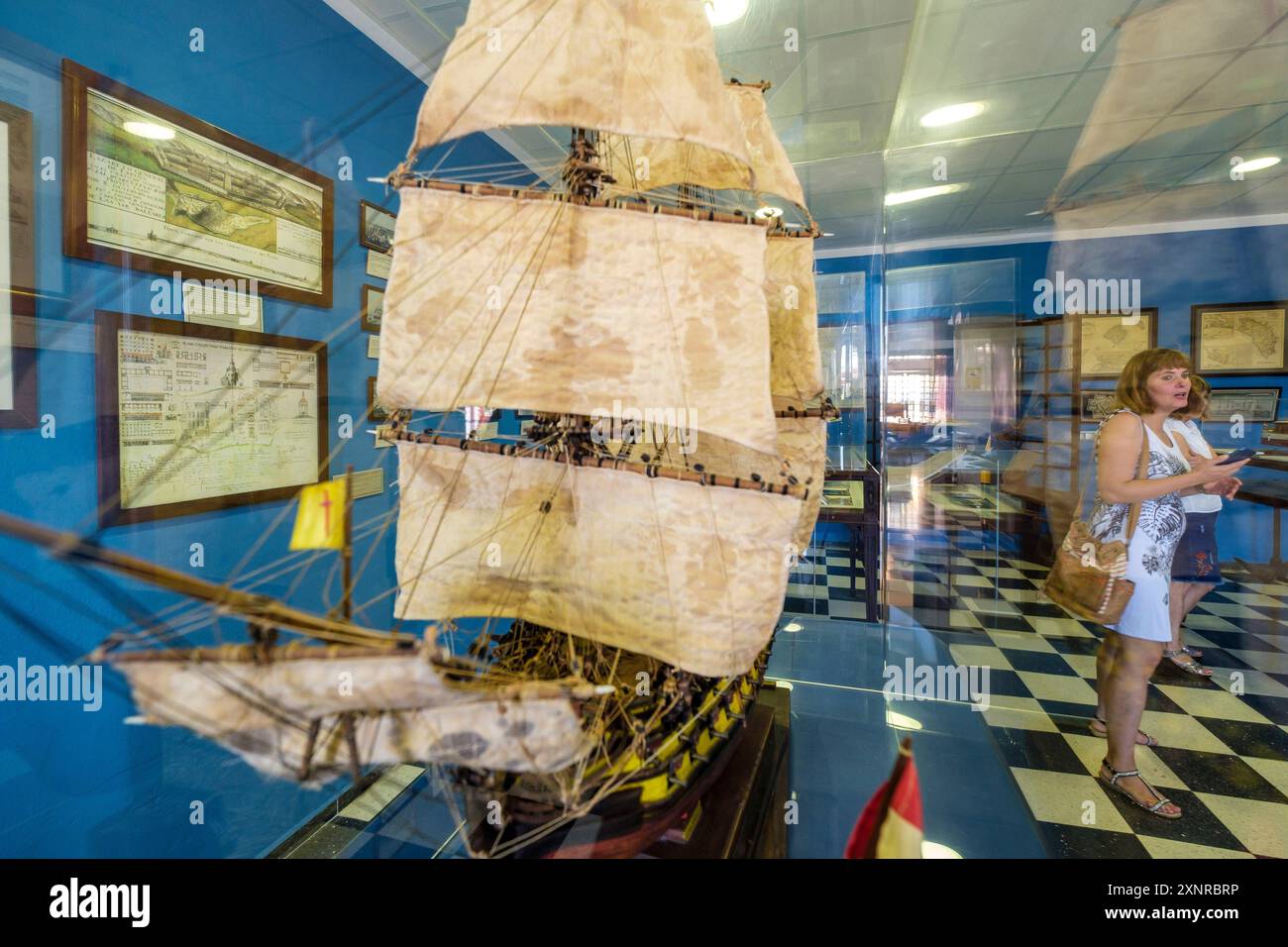 model of the ship Santa Ana in the battle of Trafalgar, 1784, Military ...