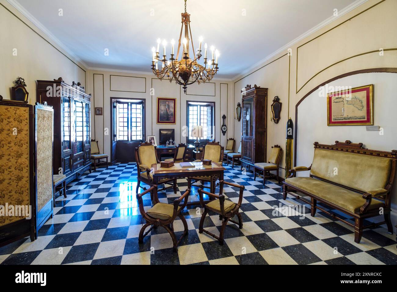 Military Museum of Menorca, old barracks of Cala Corb, central square ...