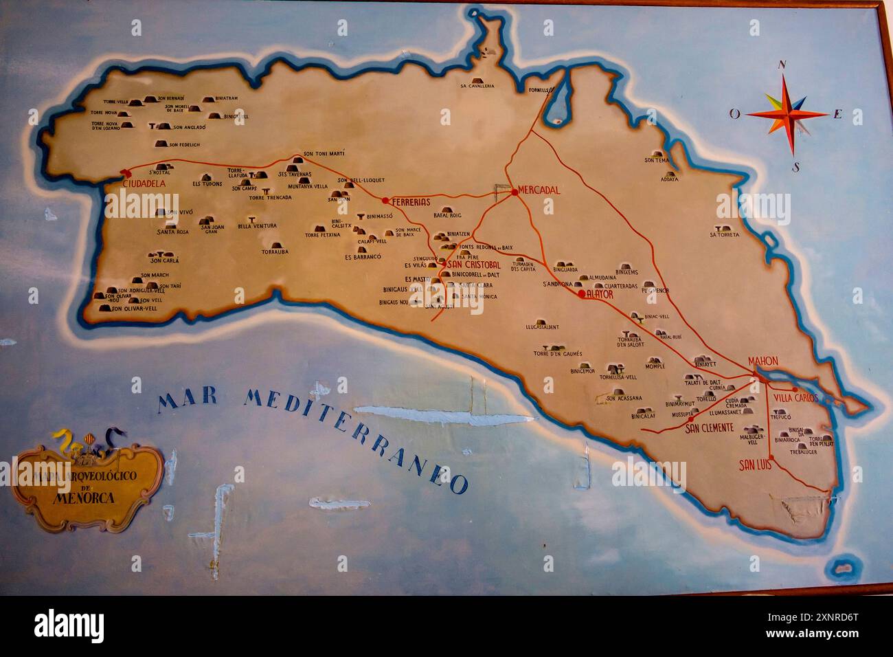 Menorca archaeological map, acrylic on canvas, Military Museum of ...