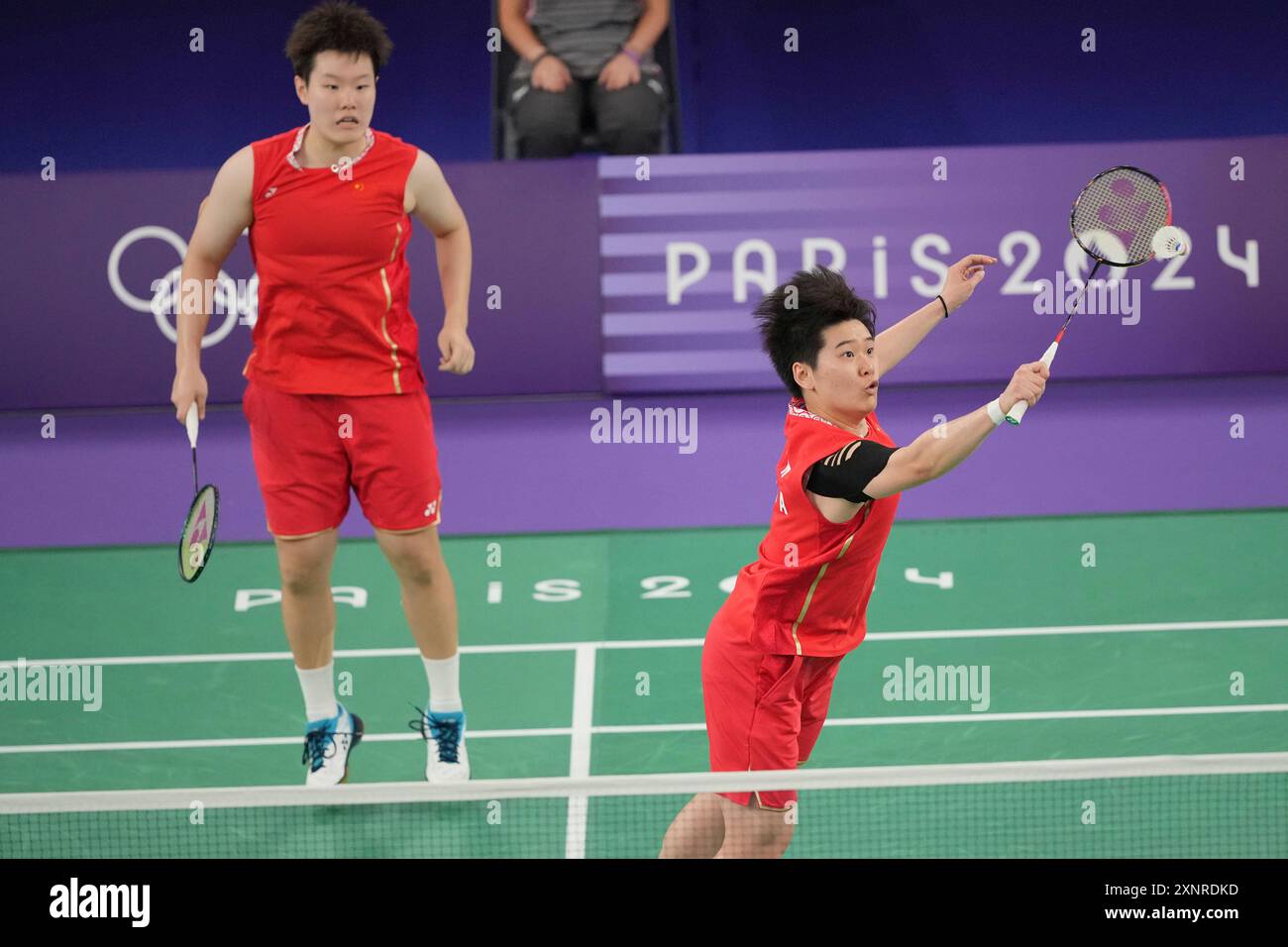 China's Liu Shengshu, left, and Tan Ning play against Japan's Nami Matsuyama and Chiharu Shida ...