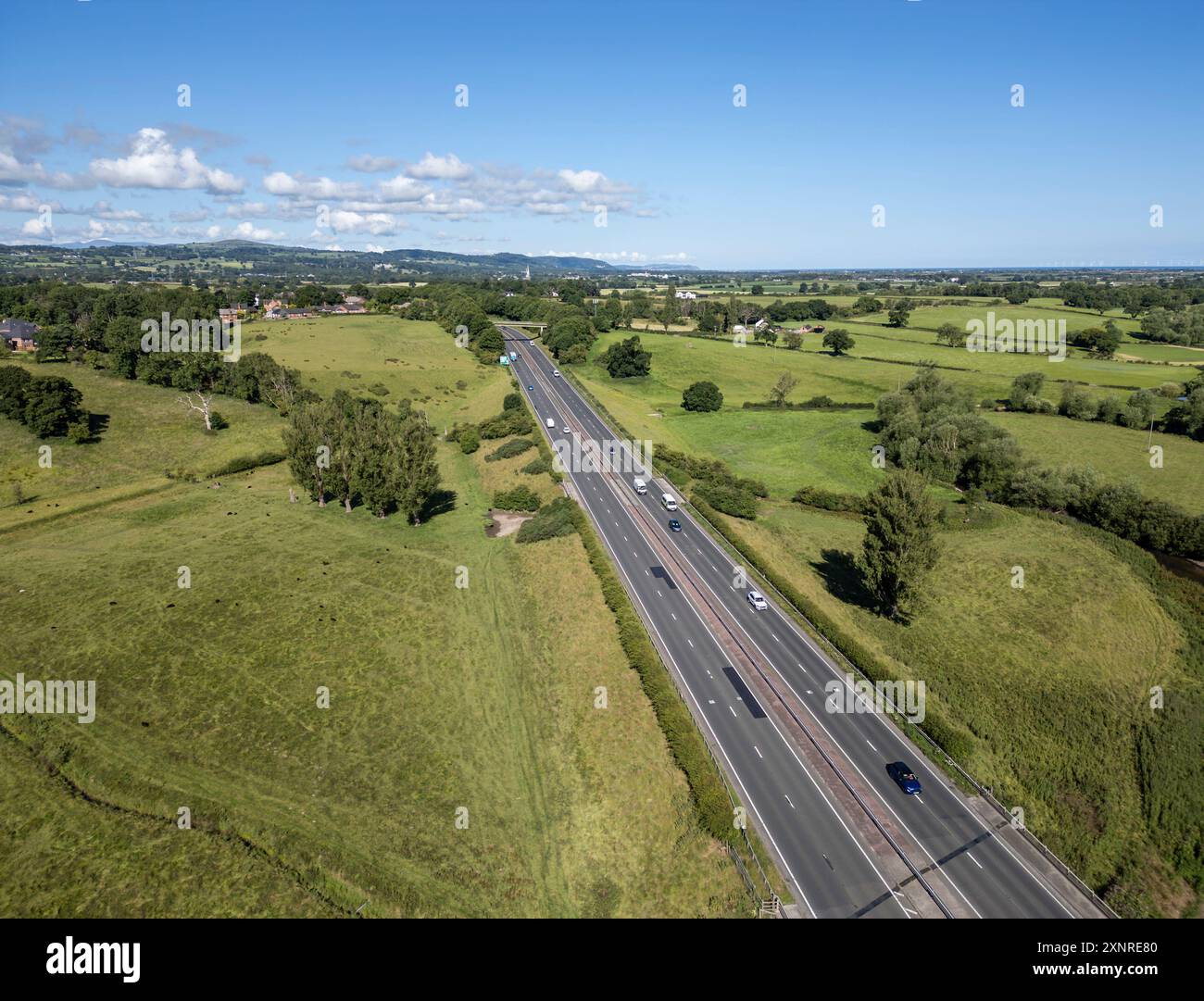 A55 North Wales dual carriageway road, St Asaph, Wales, UK Stock Photo ...