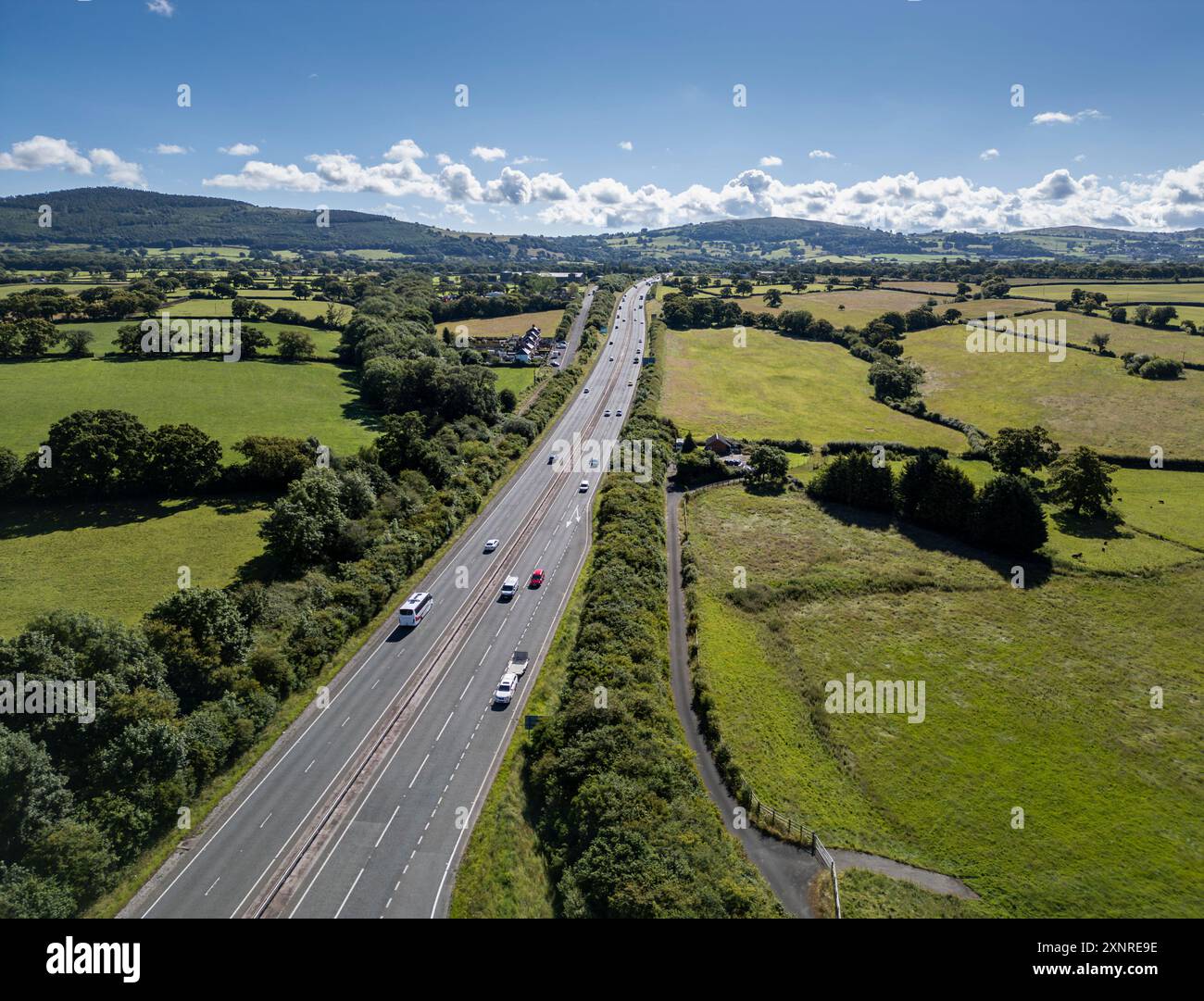 A55 North Wales dual carriageway road near St Asaph, Wales, UK Stock ...