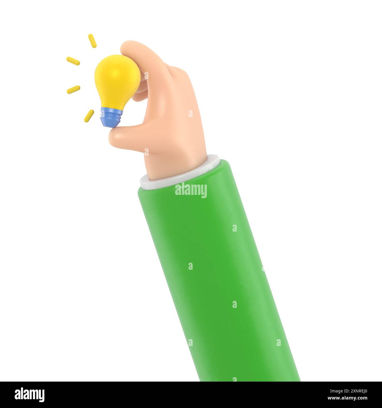 Cartoon Gesture Icon Mockup.3d icon hand holding light bulb gesture ...