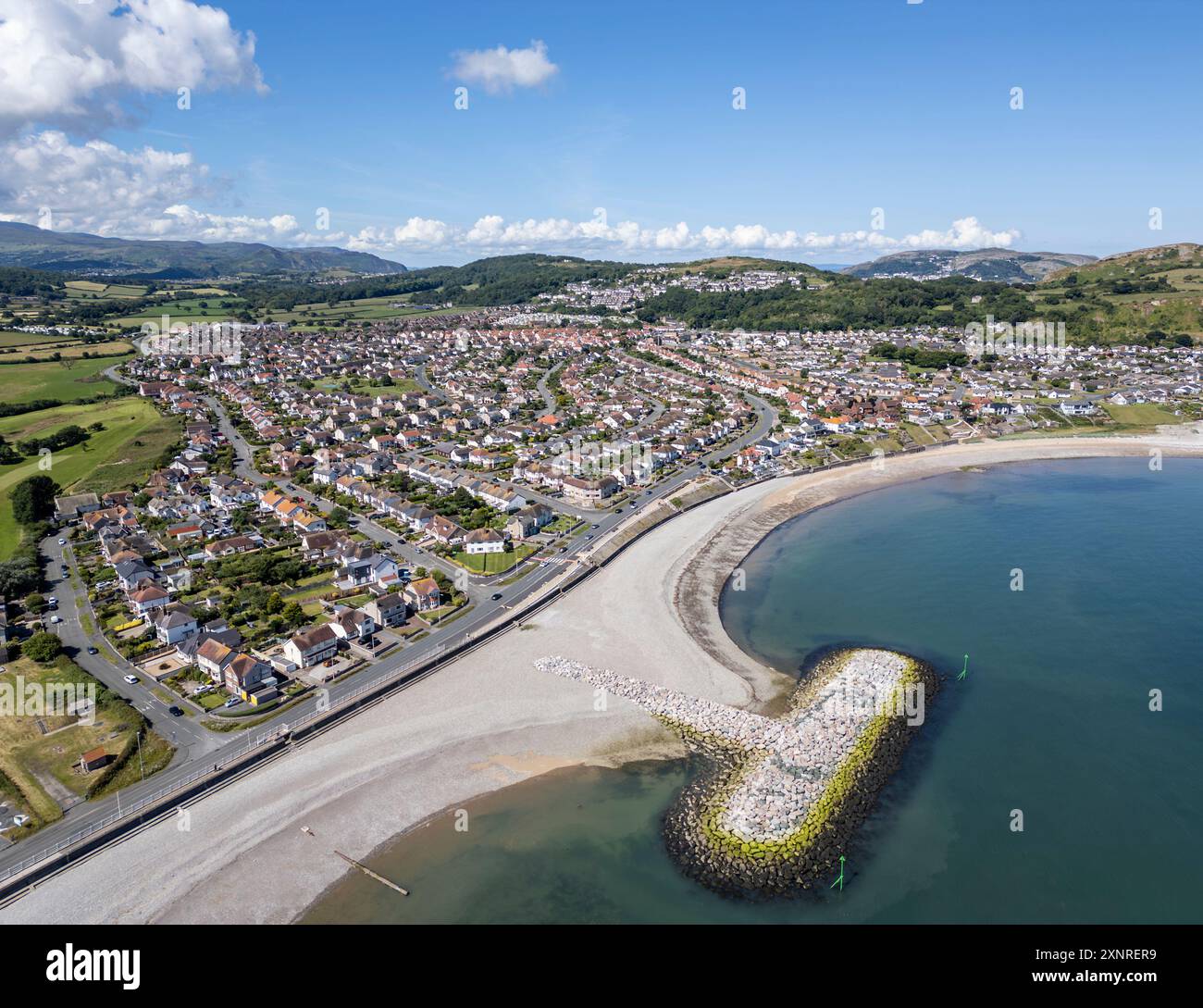 Aerial Penrhyn Bay, North Wales, seaside resort, Great Britain Stock ...