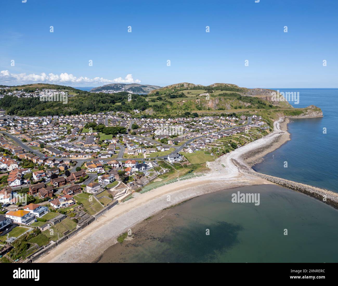 Penrhyn Bay and Little Orme, North Wales, seaside resort, Great Britain ...