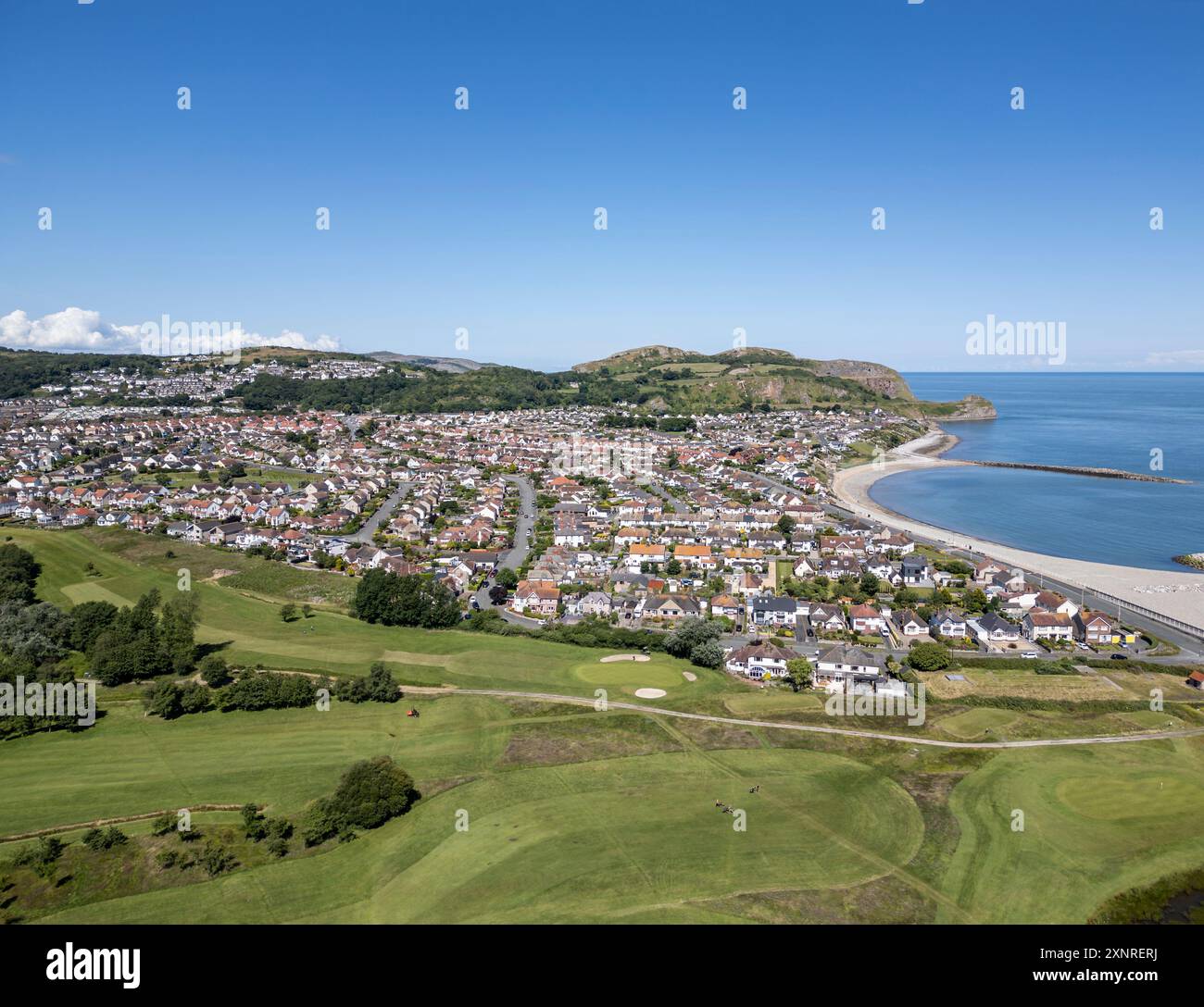 Penrhyn Bay houses and golf links, North Wales, seaside resort, Great ...