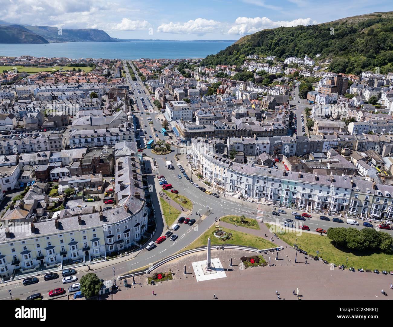 Gloddaeth main street Llandudno town centre, North Wales, Great Britain ...