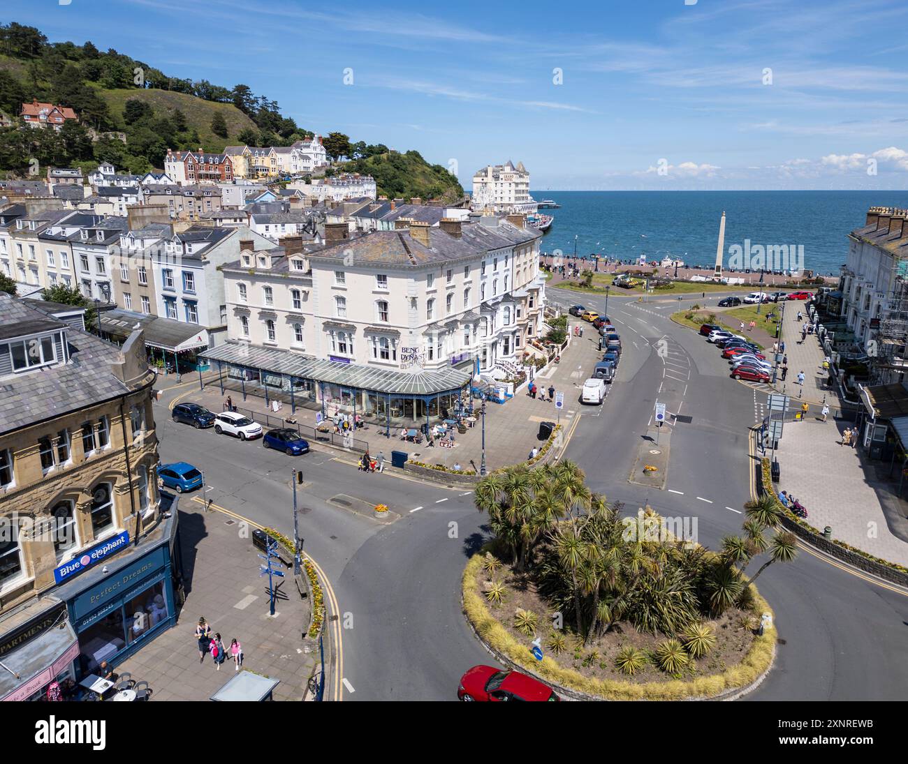 Gloddaeth Street, Llandudno town centre, North Wales, Great Britain ...