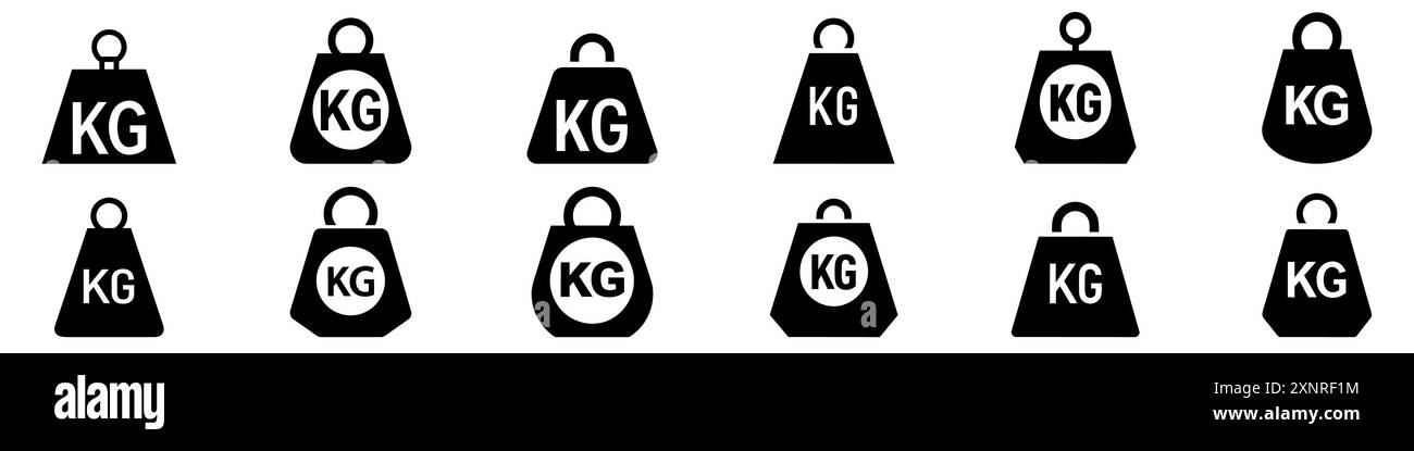 Weight icons set. Kettlebell sign. weight icon for sports. Kg bell symbol Stock Vector Image ...