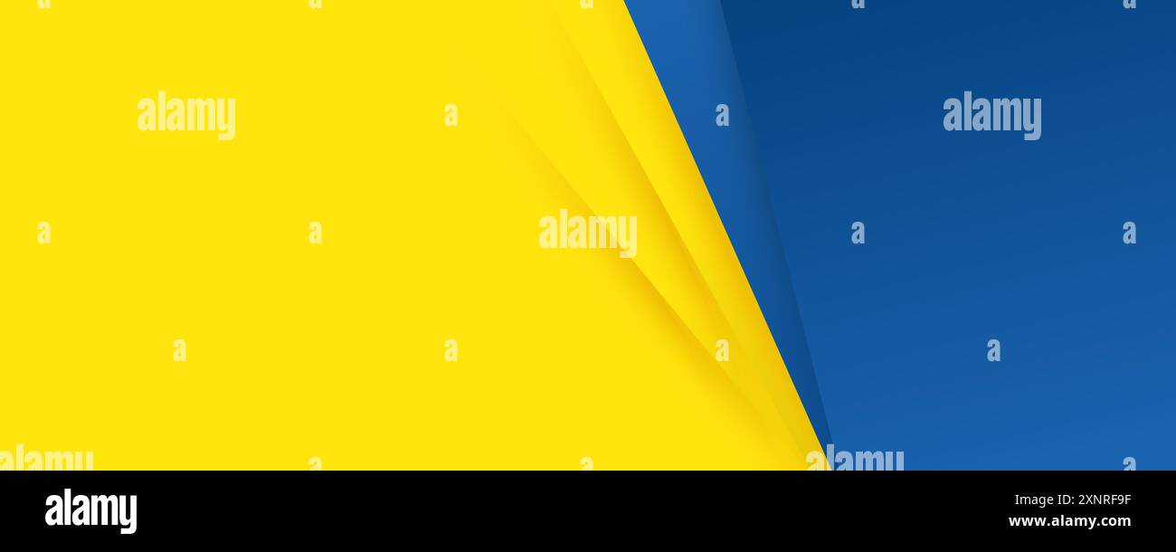 A yellow banner template design. Blue and yellow abstract banner vector ...
