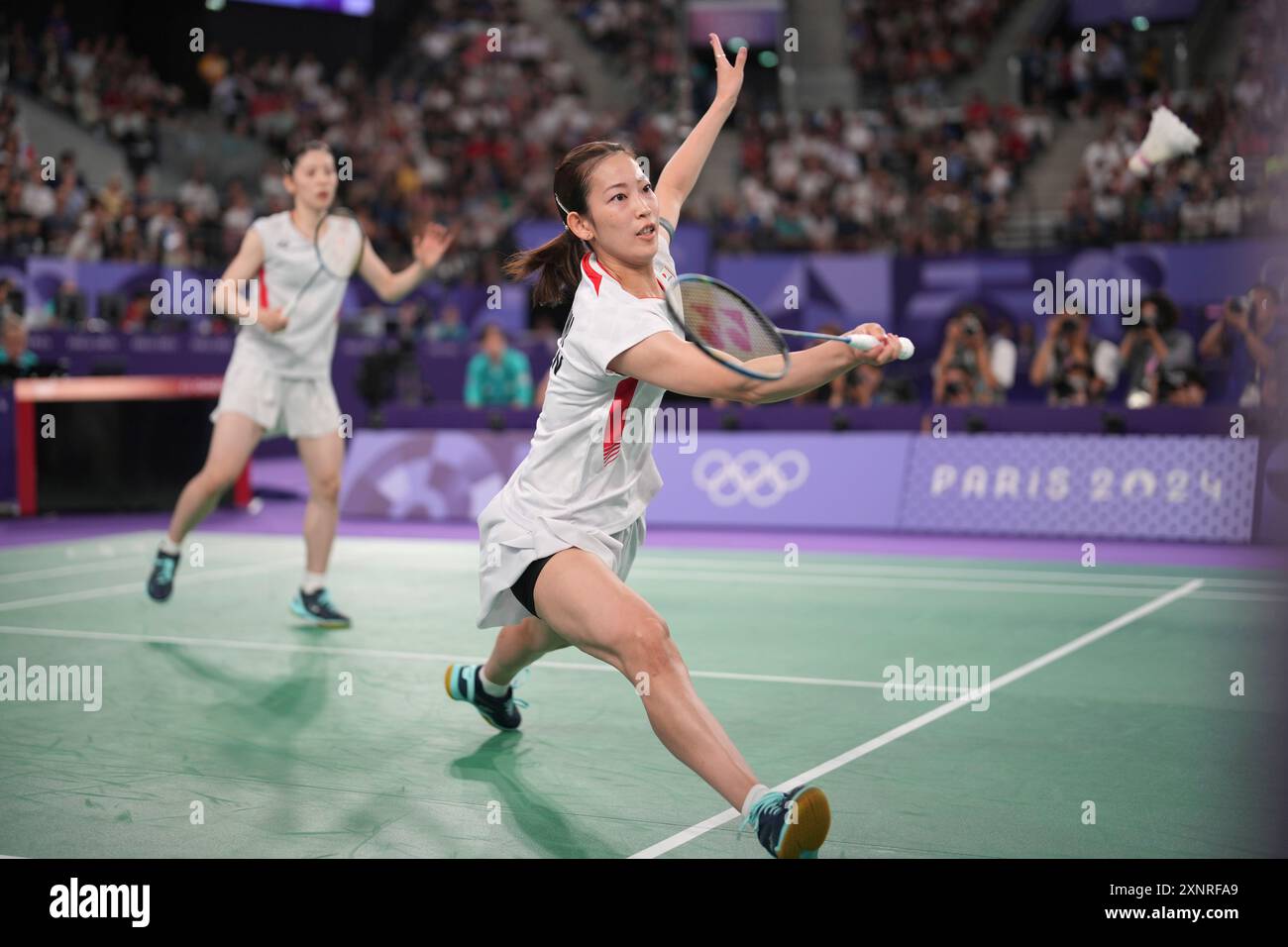 Japan's Nami Matsuyama, right, and Chiharu Shida play against China's Liu Shengshu and Tan Ning ...