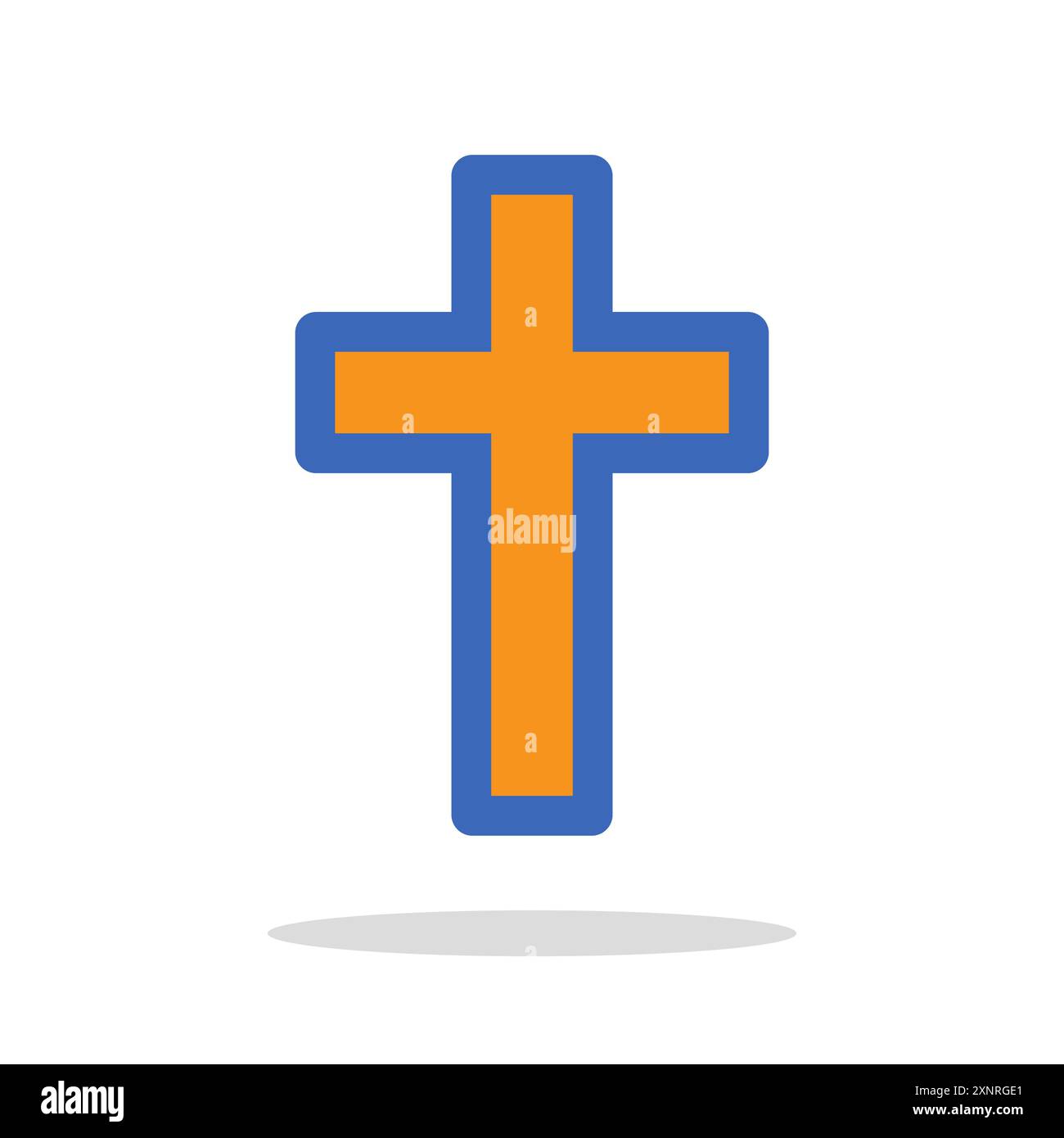 Christian cross icon. Simple colored icon of a christian cross ...