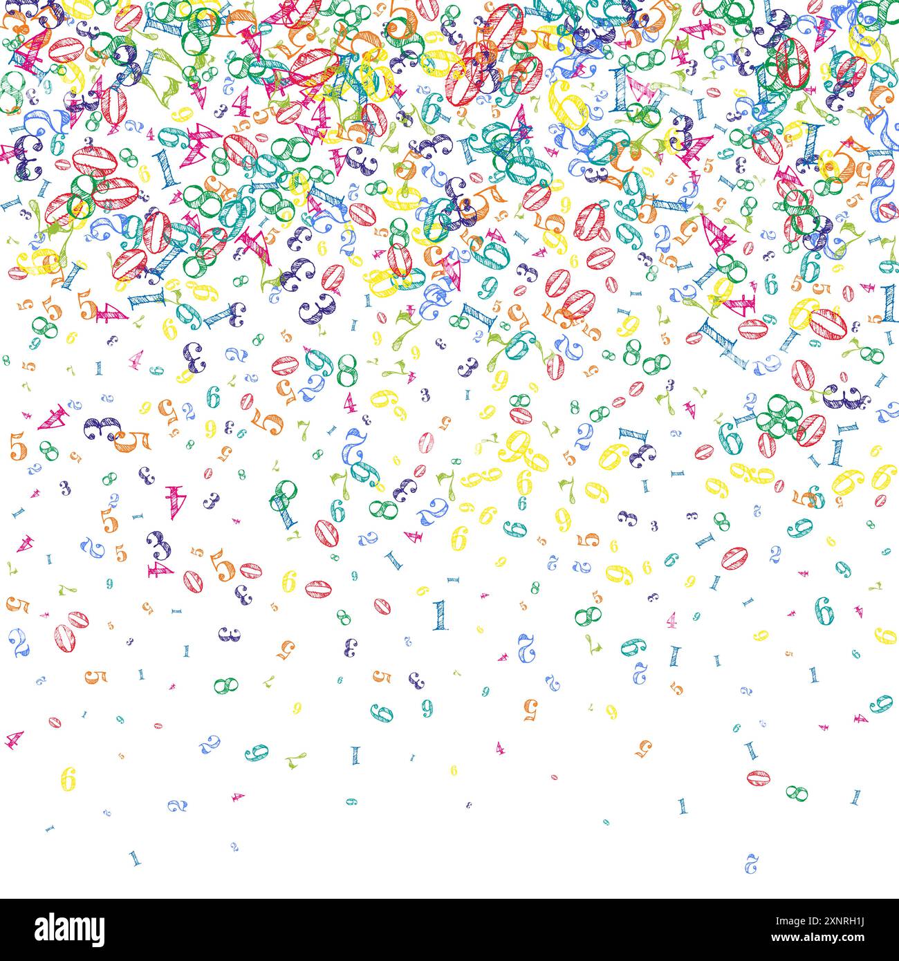 Concept of school background. Colorful childish numbers and digits ...