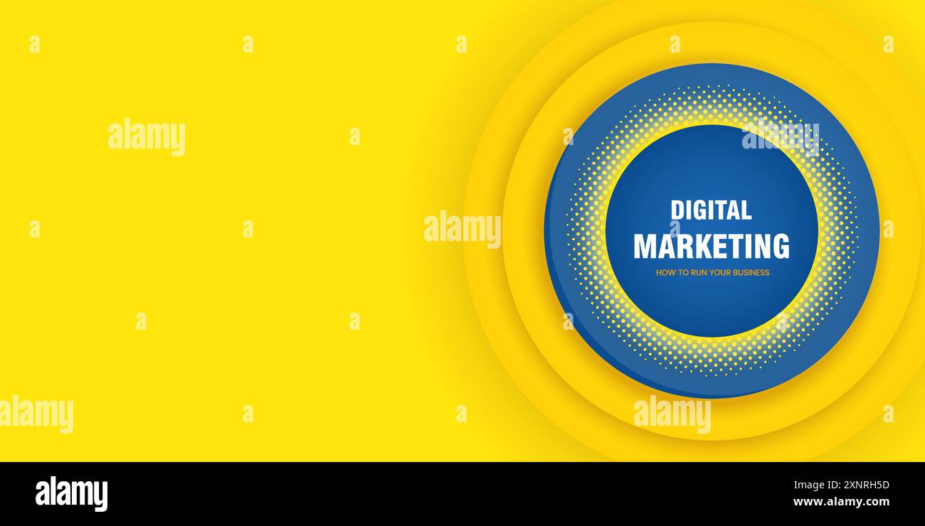 A bright yellow, blue poster design stands out with its vibrant colors ...