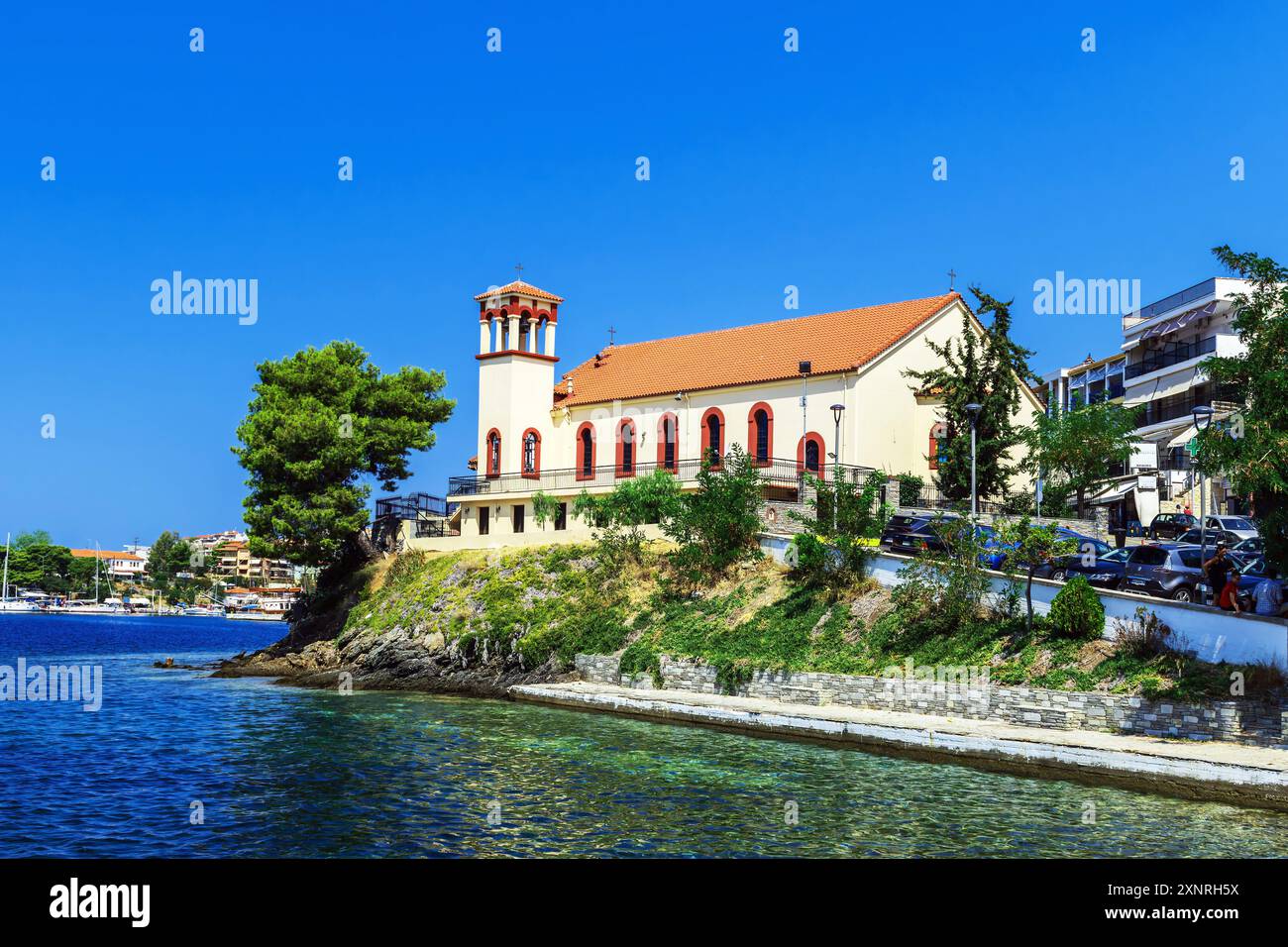 Orthodox Church of Taxiarch Angels, Neos Marmaras, Greece Stock Photo ...