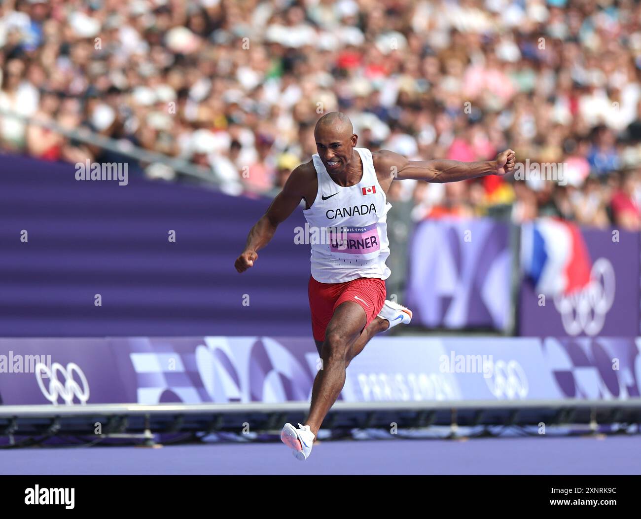Paris, France. 2nd Aug, 2024. Damian Warner of Canada competes during ...