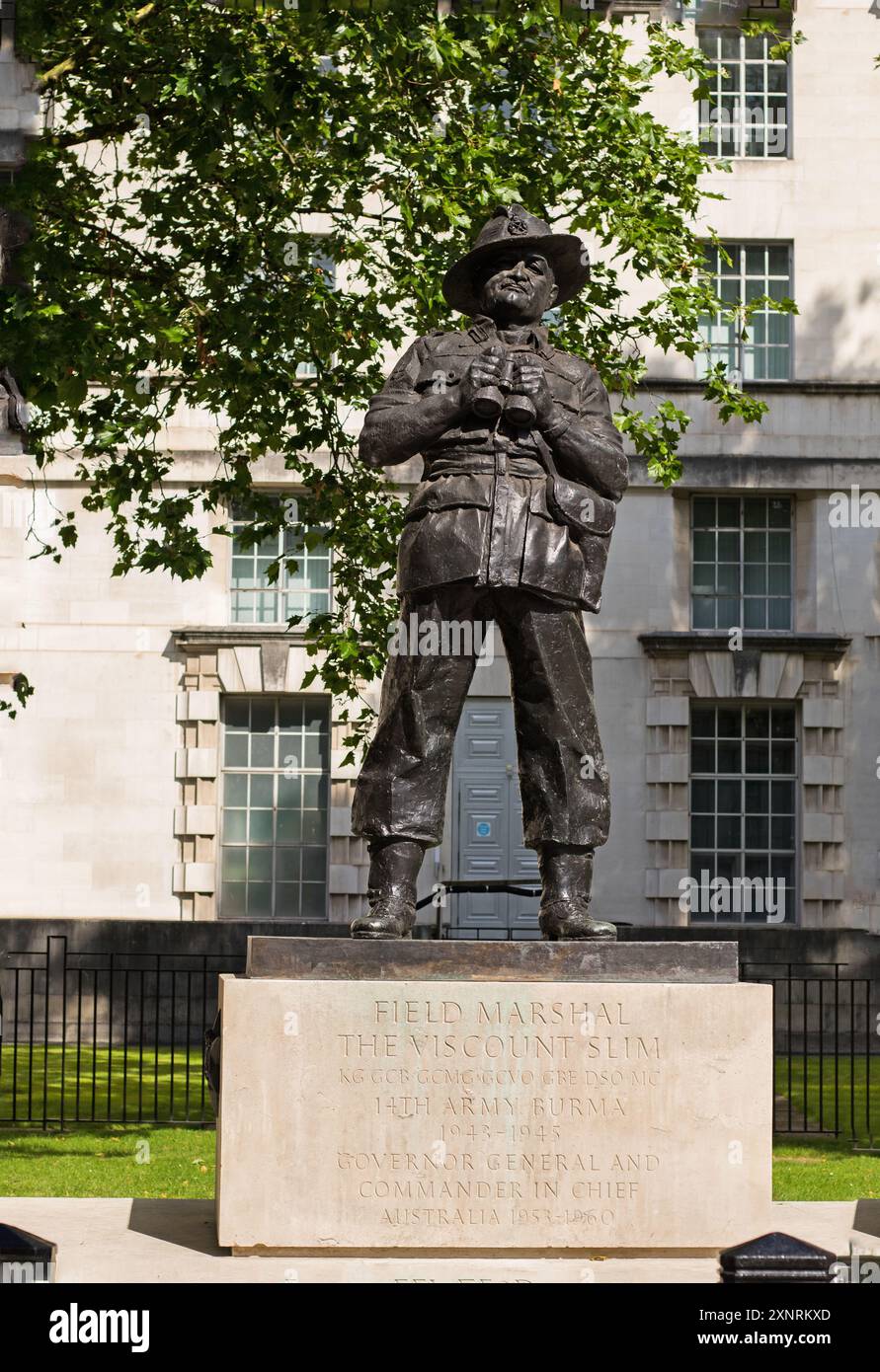 Whitehall, London, 27-07-24. Bronze statue of William Slim by the ...