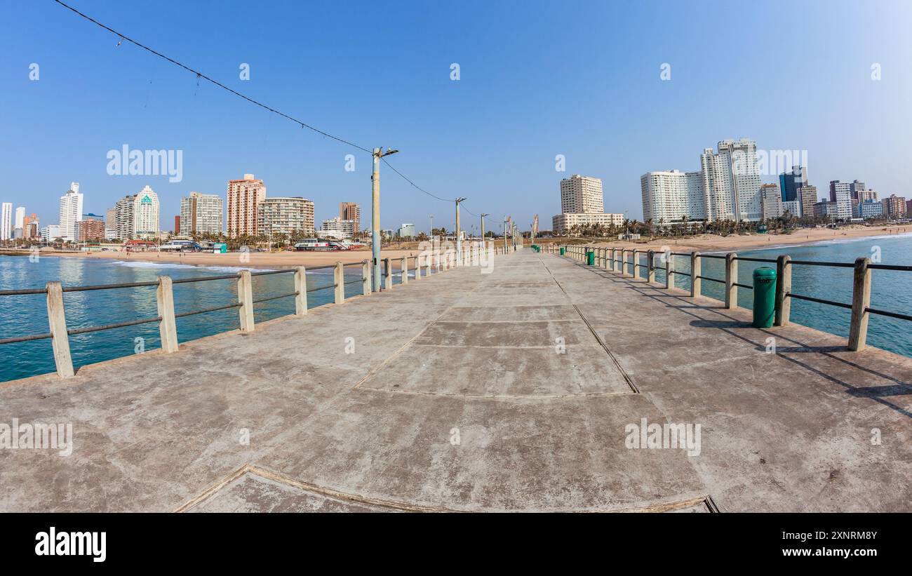 Durban beachfront clear blue ocean sea waters along beach coastline ...