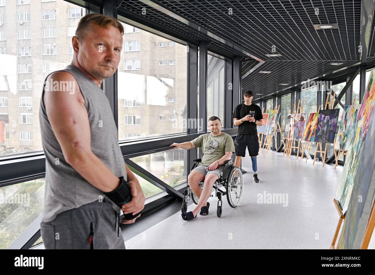 LVIV, UKRAINE - AUGUST 1, 2024 - Soldiers, who are getting treatment at ...