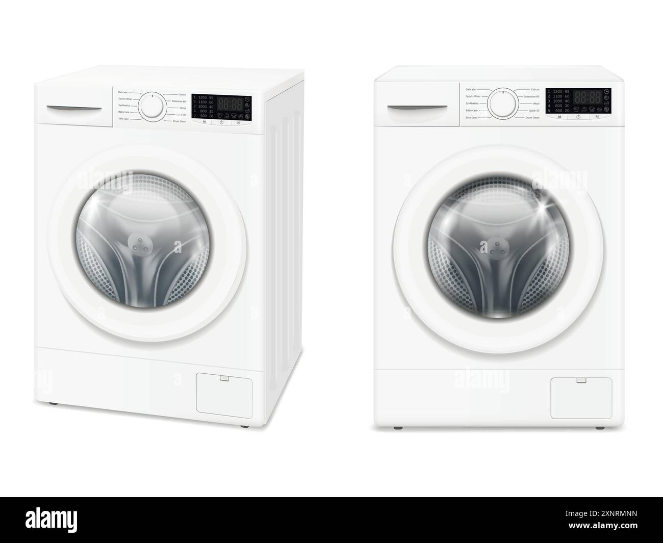 Realistic washing machine mockup isolated on white background. Vector ...