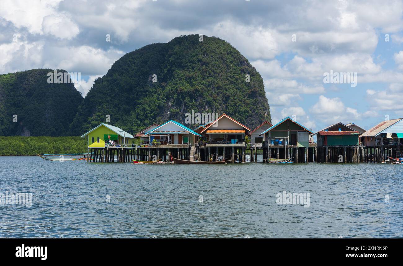 View of Koh Panyee island fishing village Nga, Thailand Phuket, on a ...