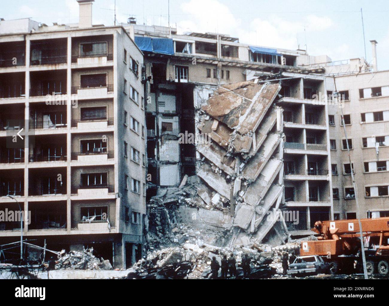 U.S. EMBASSY, Beirut, Lebanon, after the bomb attack by Islamic Jihad ...