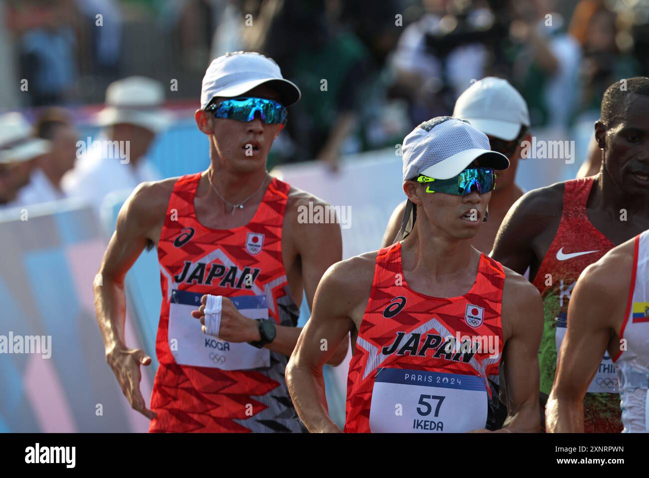 Paris, France. 1st Aug, 2024. (L to R) Yuta Koga, Koki Ikeda (JPN) Race Walk : Men's 20km Race ...