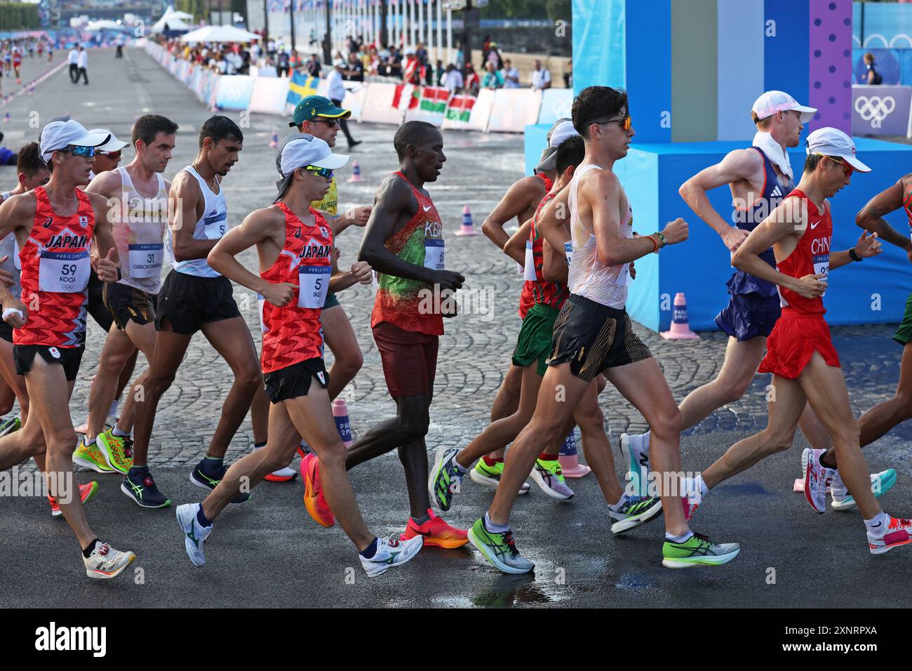 Paris, France. 1st Aug, 2024. (L to R) Yuta Koga, Koki Ikeda (JPN) Race Walk : Men's 20km Race ...