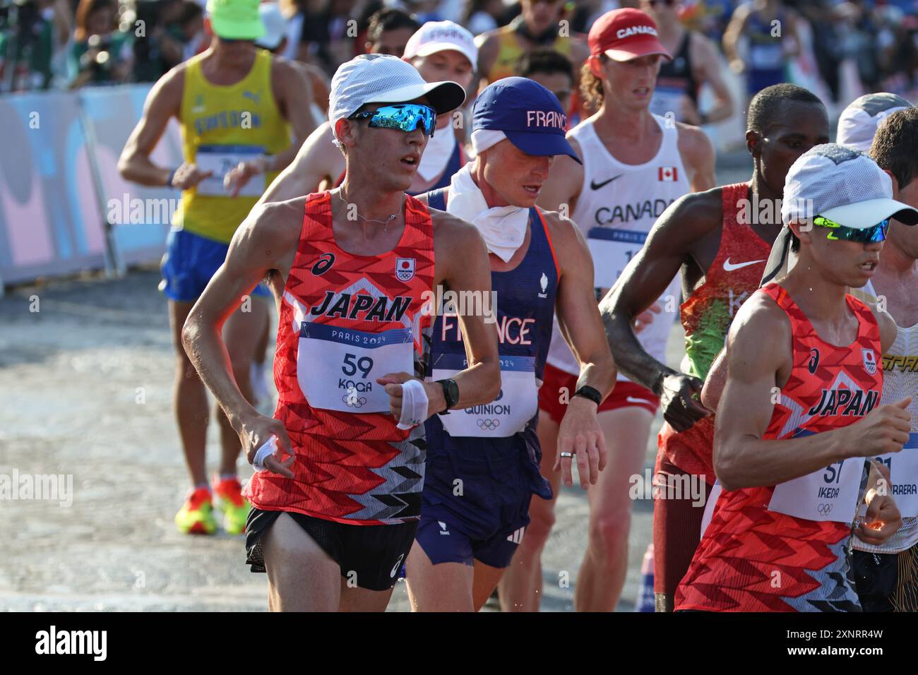 Paris, France. 1st Aug, 2024. (L to R) Yuta Koga, Koki Ikeda (JPN) Race Walk : Men's 20km Race ...