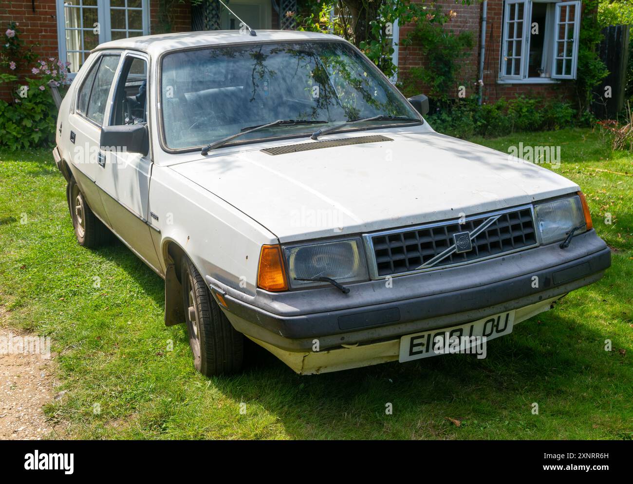 VOLVO 340 DL car from 1987 UK registration plate photographed in 20204 ...