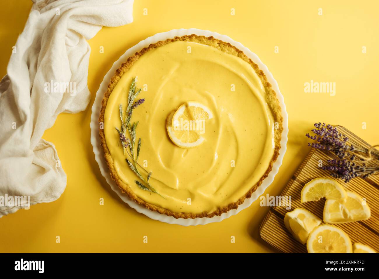 Lemon Lavender Yellow Summer Tart Stock Photo - Alamy
