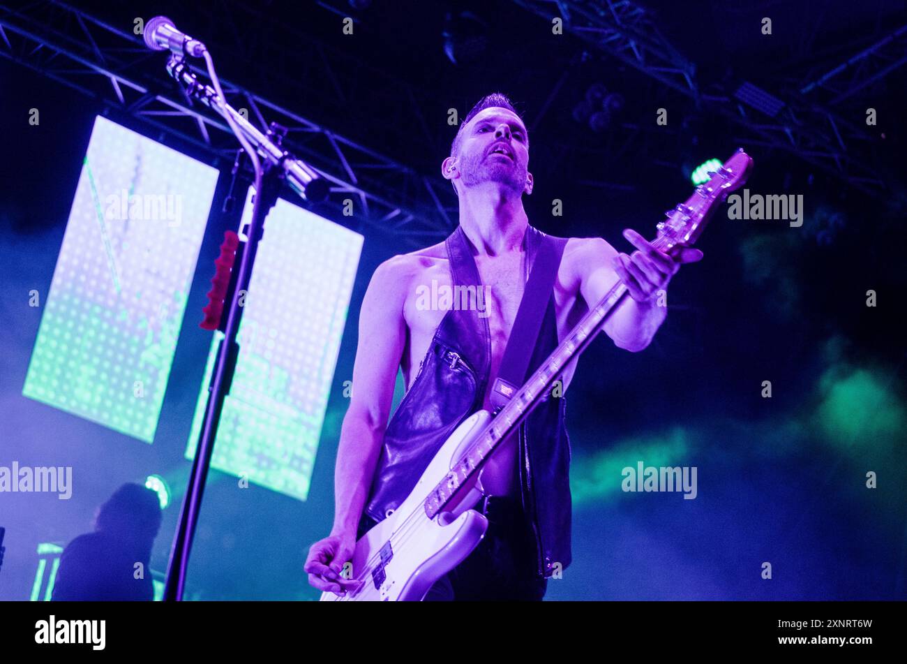 Stefan Olsdal of Placebo performing at Rockwave Nights in Lycabettus ...
