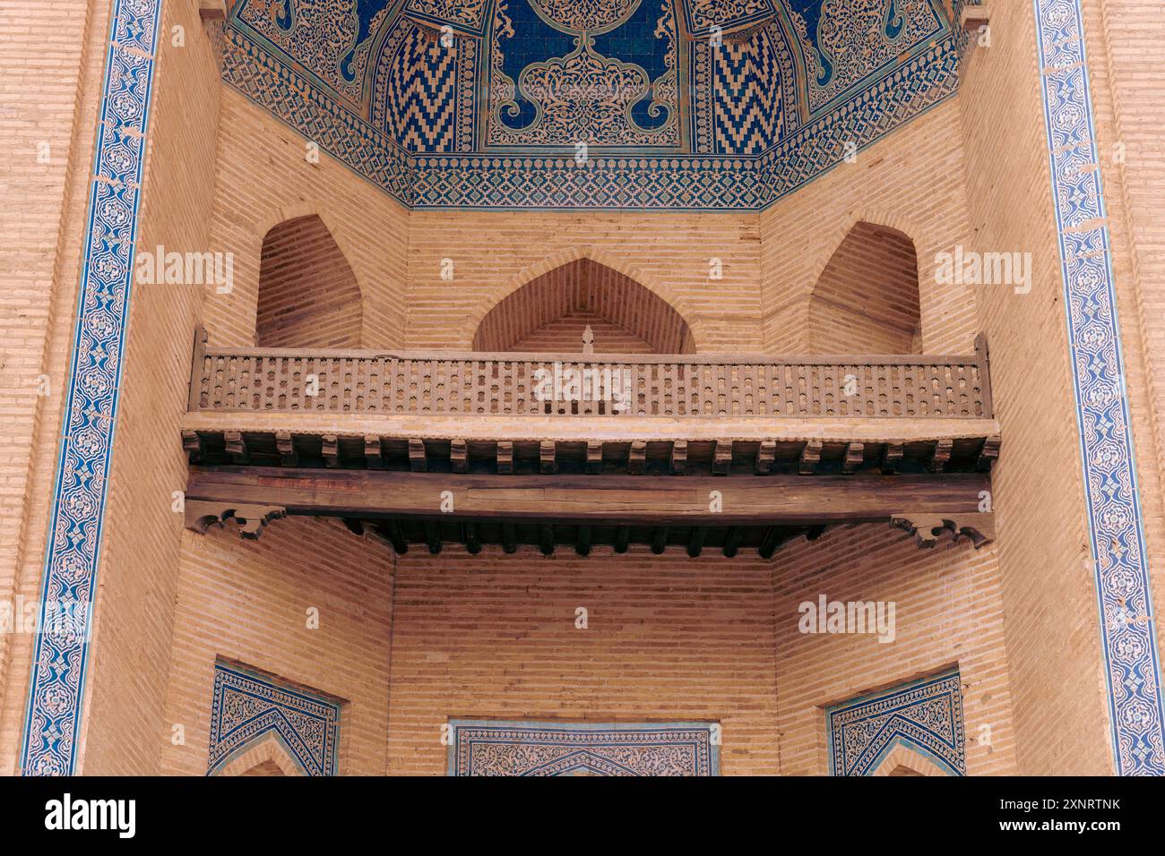 The inside of a building with a blue and white design Stock Photo - Alamy