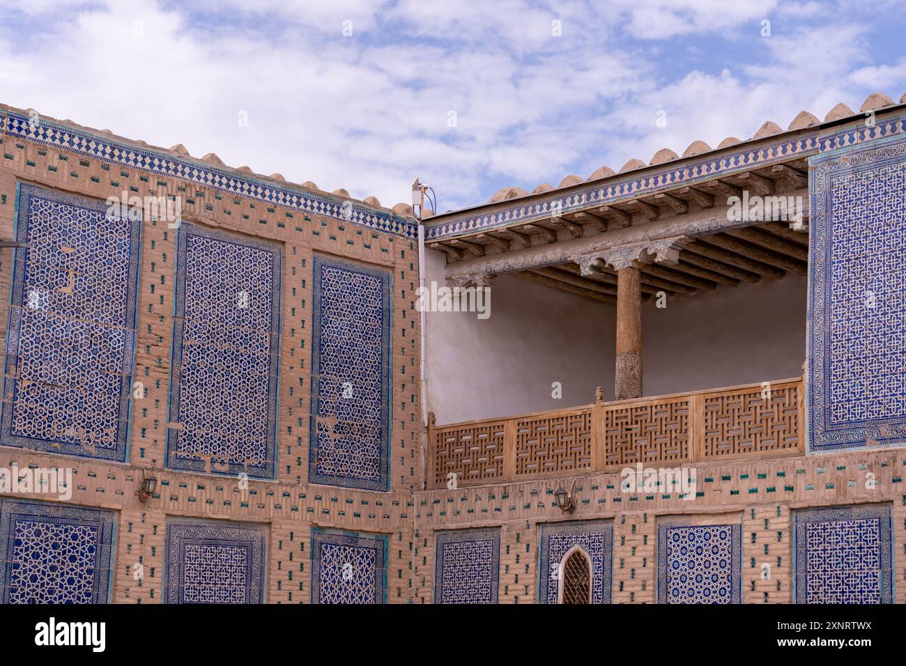 The building has a blue and white color scheme Stock Photo - Alamy