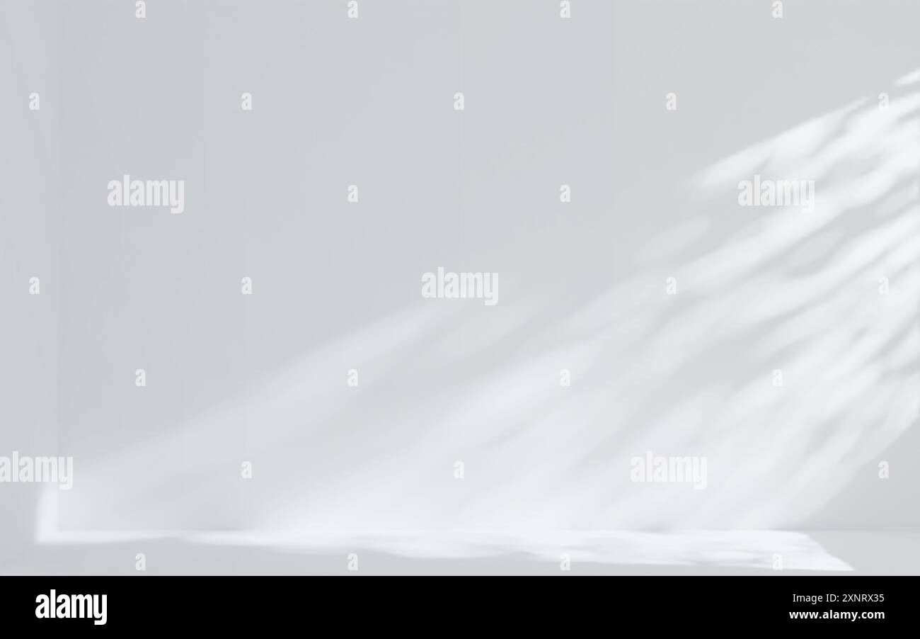 White room with natural light and sunbeams on the wall and floor Stock ...