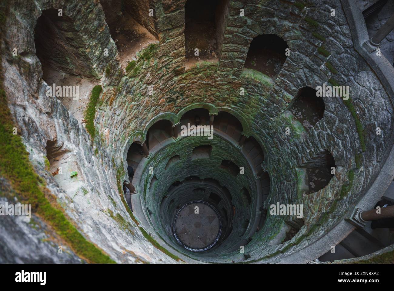 Aerial View of the Mystical Initiation Well at Quinta da Regaleira in ...