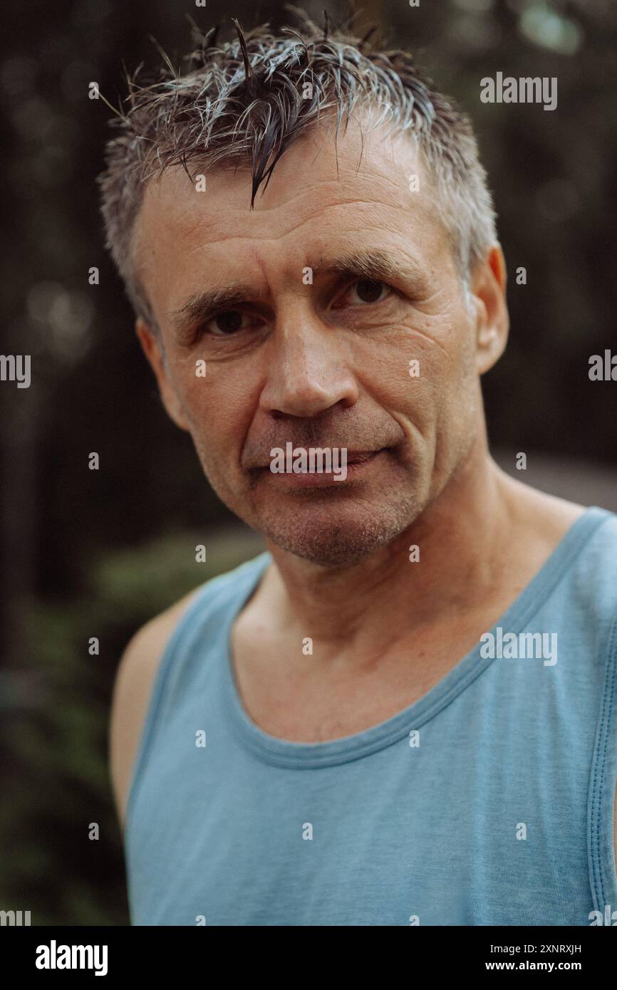 Portrait of a caucasian middle aged man Stock Photo - Alamy