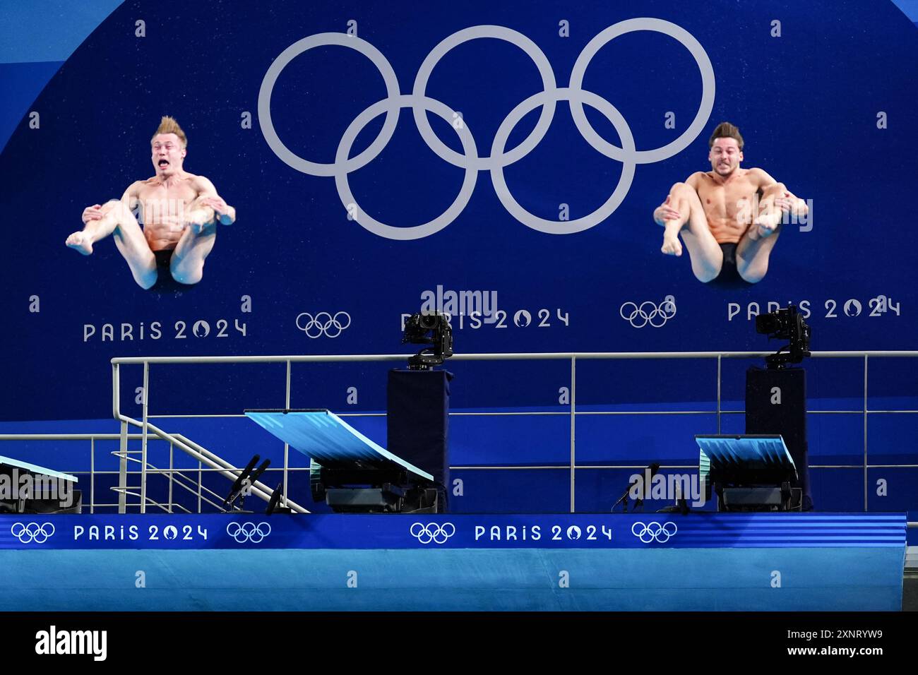 Great Britain's Jack Laugher and Anthony Harding during the Men's ...