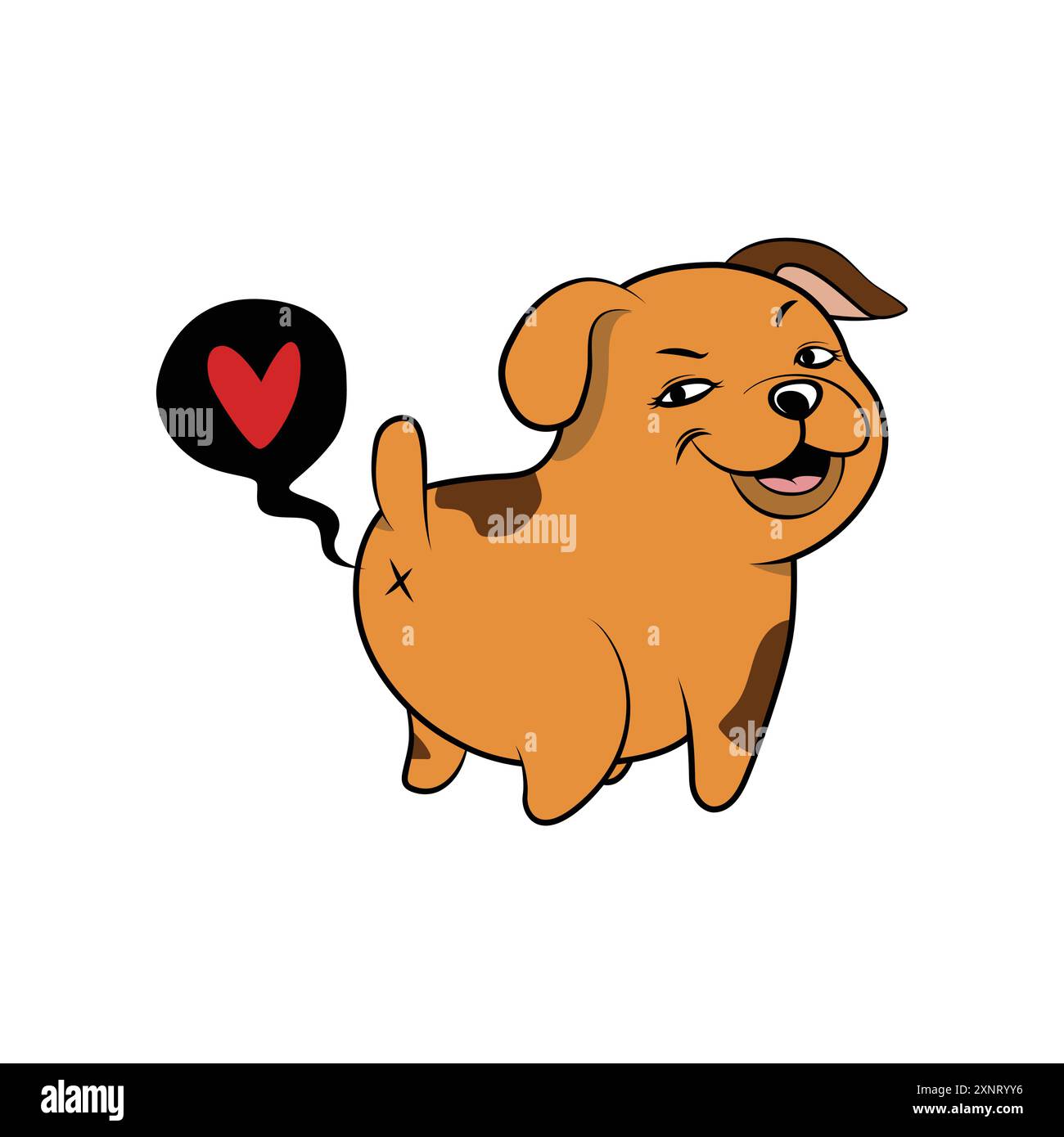 Cute funny bulldog puppy farting and blowing a kiss. Vector ...