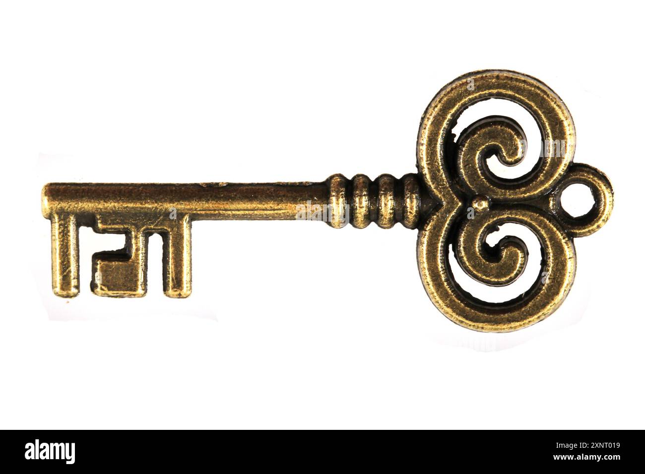 old vintage key isolated on the white background Stock Photo - Alamy