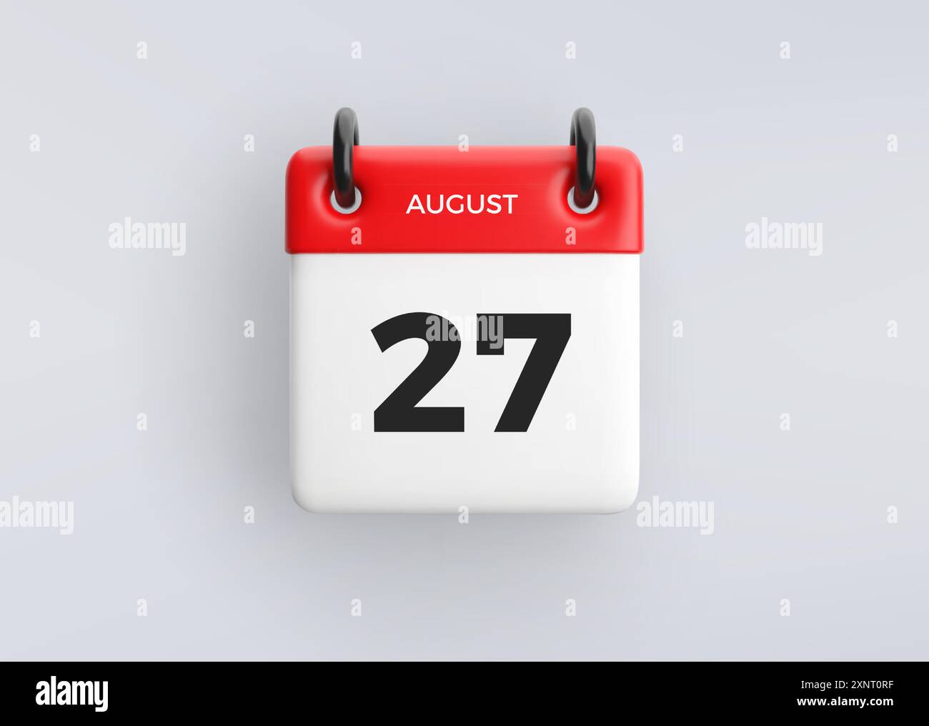 3D calendar icon with date 27 August on grey background. Vector ...