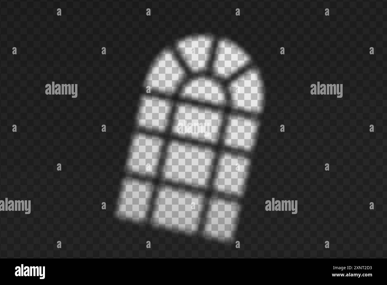 Light effect shadow overlay from arched window isolated transparent ...