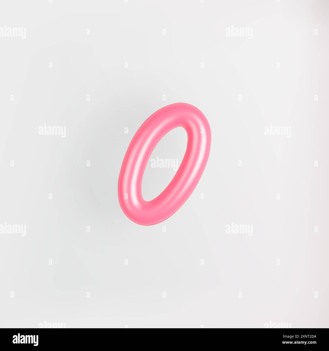 3D Pink Script Lowercase Letter O on light background. Cute Cursive ...