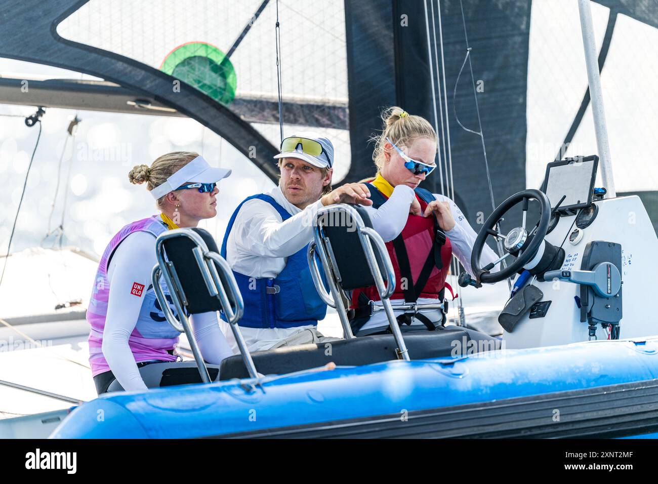 Rebecca Netzler and Vilma Bobeck of, Sweden. , . with coach Viktor ...