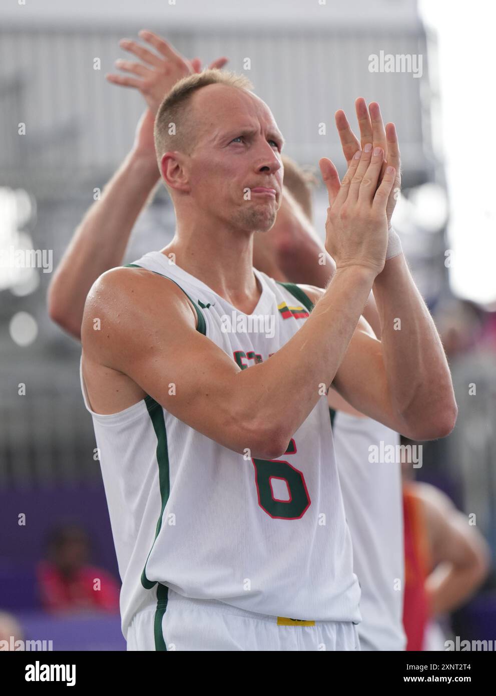 Paris, France. 2nd Aug, 2024. Gintautas Matulis of Lithuania reacts ...