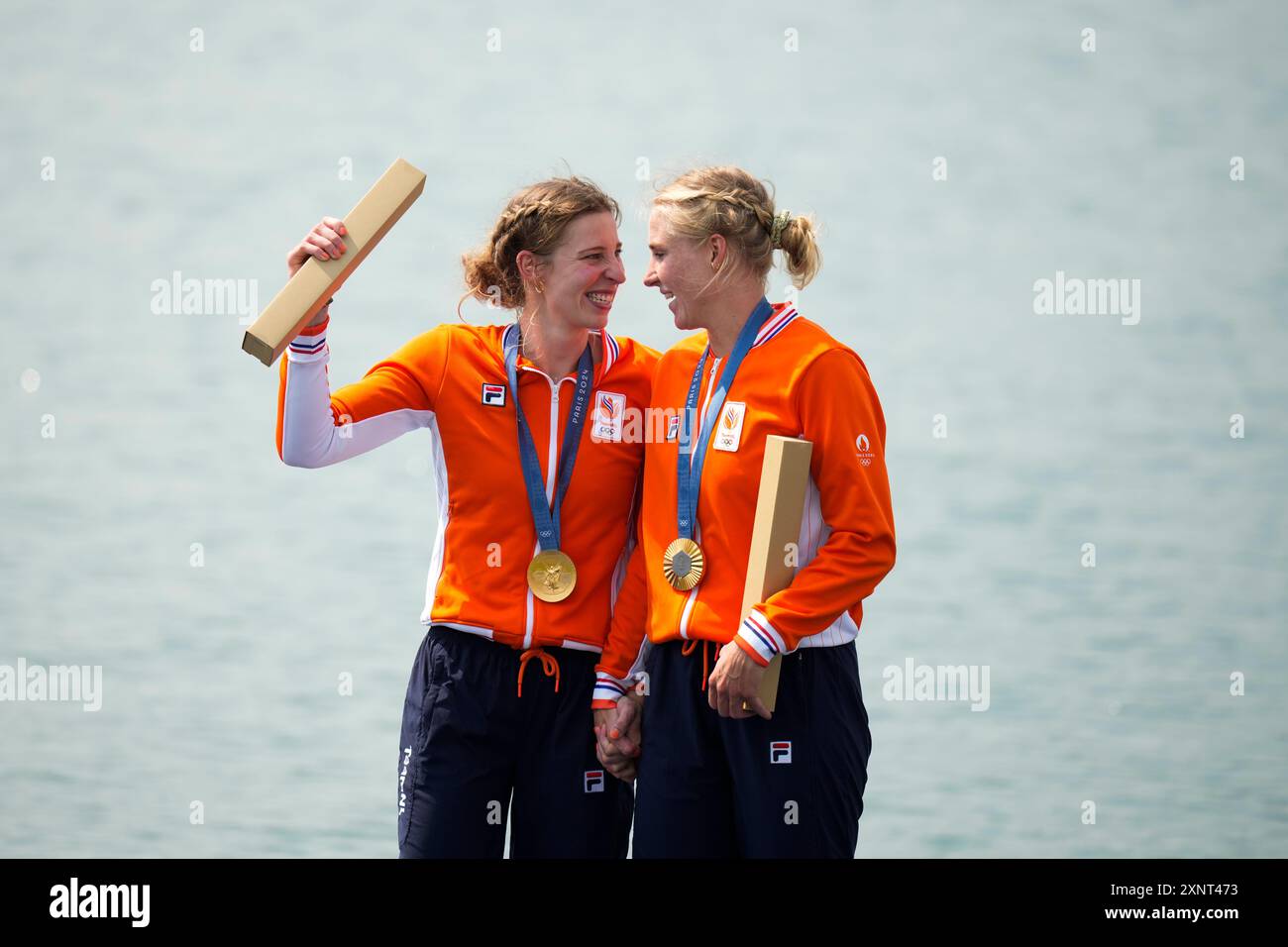 Netherland's Ymkje Clevering and Veronique Meester celebrate gold in ...